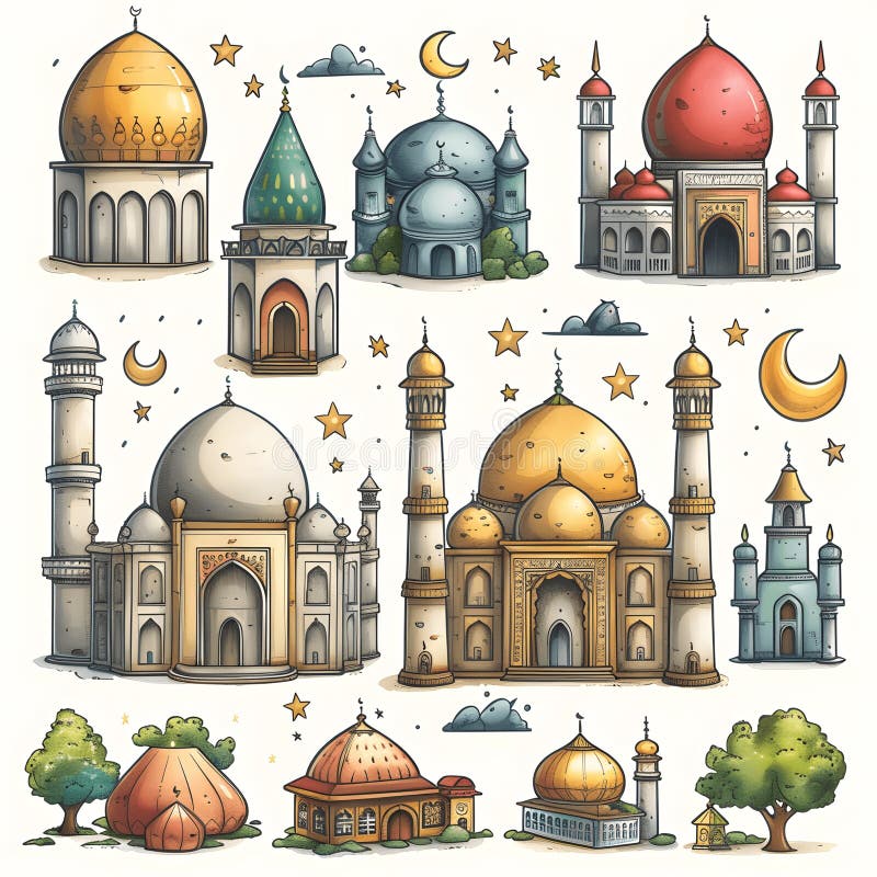 Traditional Elements for Ramadan. Stock Illustration - Illustration of ...
