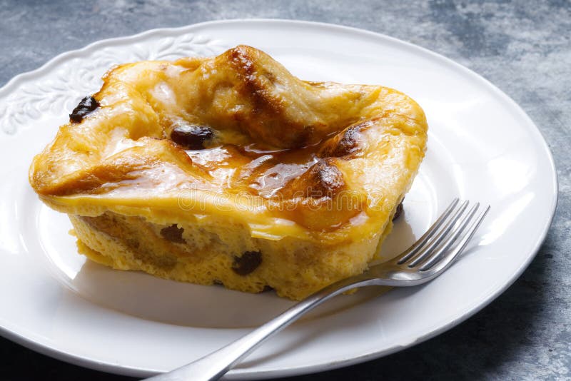 Traditional English Bread and Butter Pudding Stock Image - Image of ...