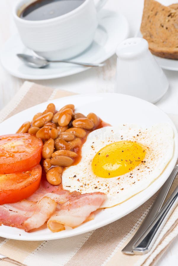 Traditional English Breakfast and Coffee Stock Image - Image of ...