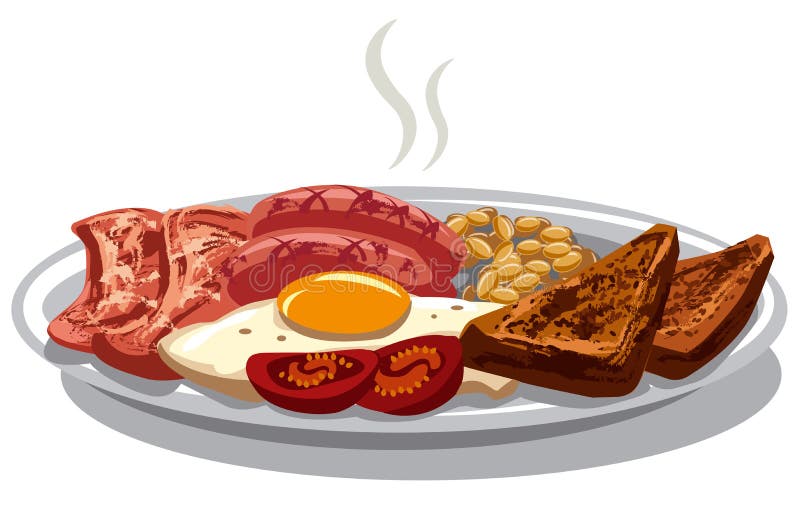 Traditional English Breakfast Stock Vector - Illustration of yolk ...