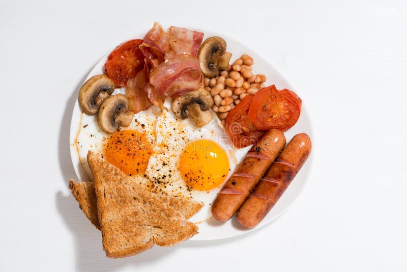 Traditional English Breakfast, Top View Stock Image - Image of product ...