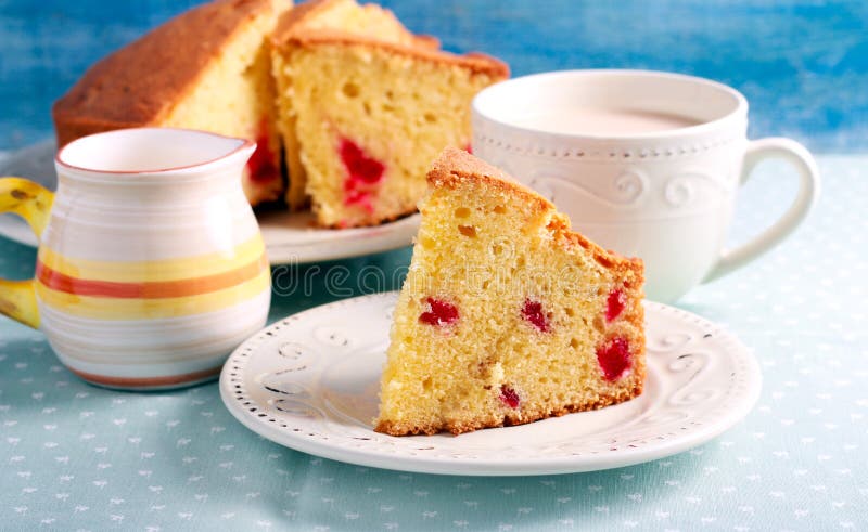 Traditional English Cherry Cake, Stock Photo - Image of berry, slice ...
