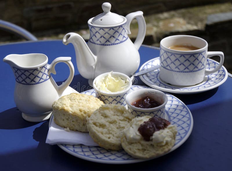 Traditional English Cream Tea Stock Image - Image of service, table ...