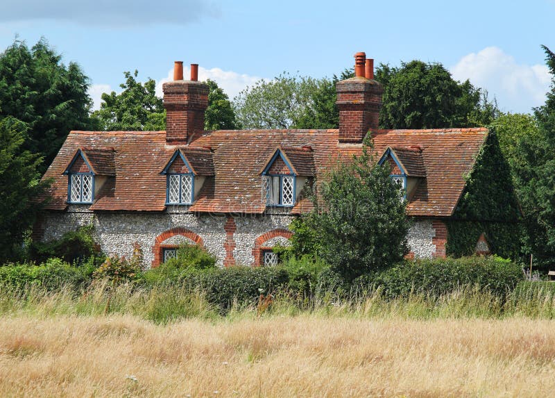 Rustic English Village Cottage Stock Image - Image of shutters ...