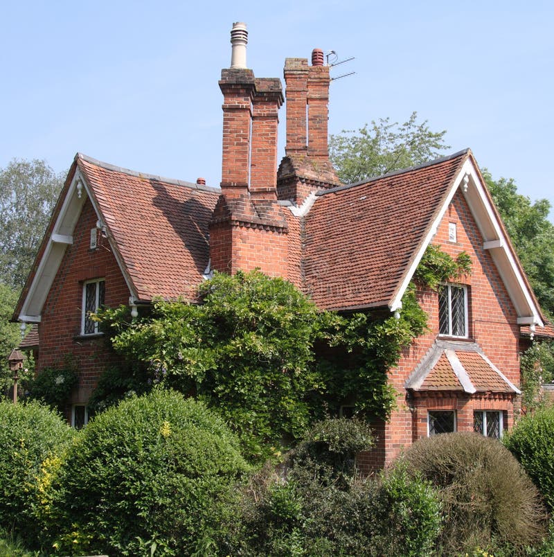 Red Brick English Rural House Stock Image - Image of architecture ...