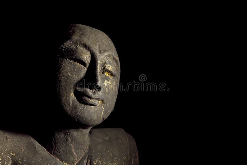 Enlightened Buddha. Brass Statue Of Enlightened Laughing Monk. Stock ...