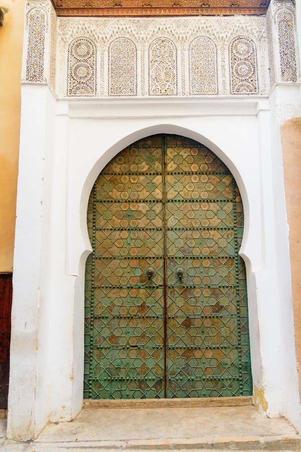 Traditional Entry Door To Kairaouin Mosque. Fes. Morocco Stock Image ...