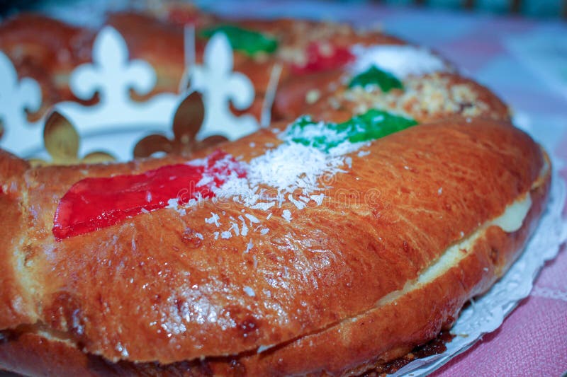 Traditional Epiphany Cake in Spain Stock Photo - Image of celebration ...
