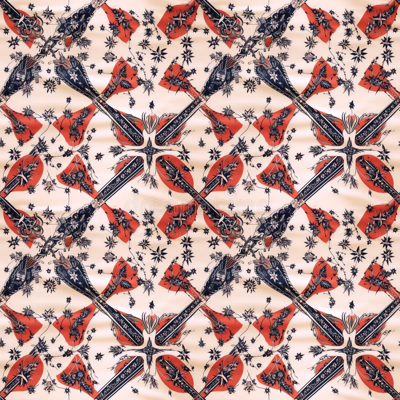 Traditional Ethnic Red Seamless Pattern for Decorating Carpets, Fabrics ...