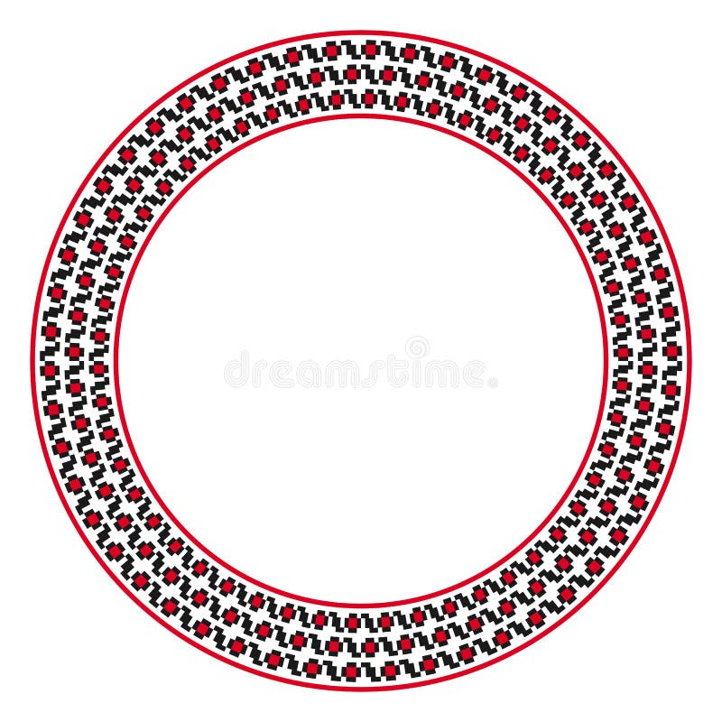 Traditional Ethnic Round Geometric Embroidered Pattern Stock Vector ...
