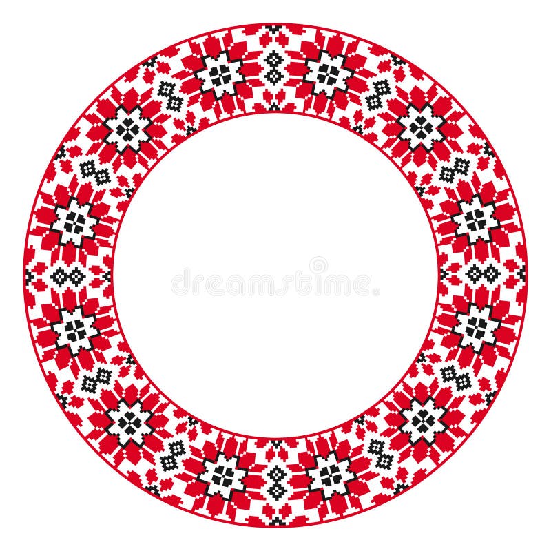 Traditional Ethnic Round Geometric Embroidered Pattern Stock Vector ...
