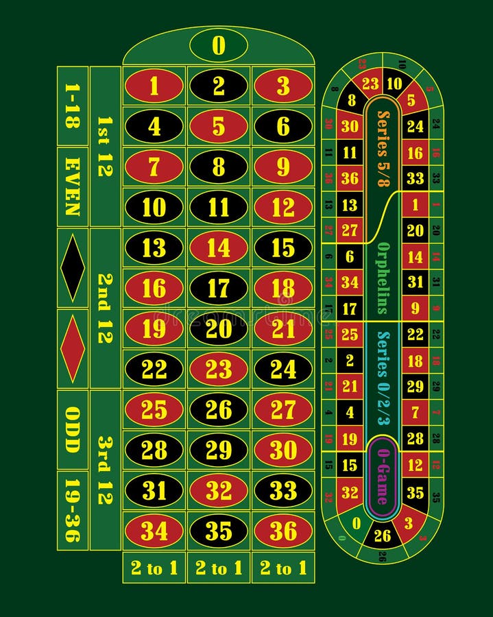 Traditional European Roulette Table Vector Illustration Stock Vector ...