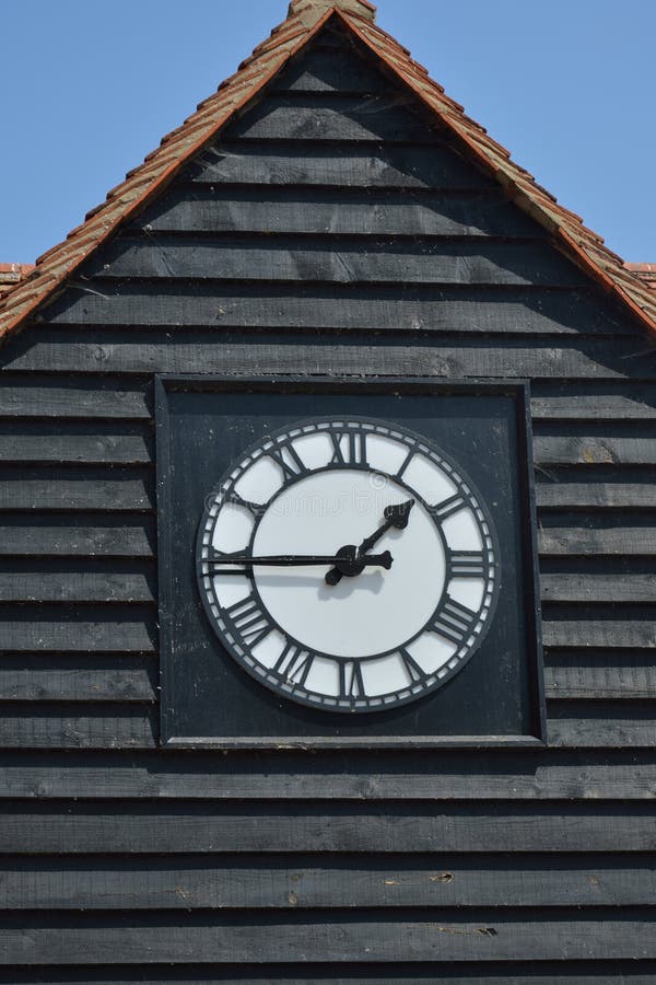 Traditional external clock stock image. Image of architecture - 32504405