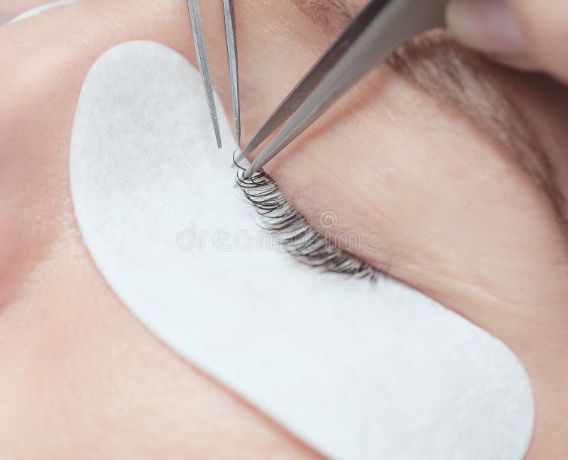 Traditional Eyelash Extensions. Selective Focus. Toned. Makeup Close-up ...