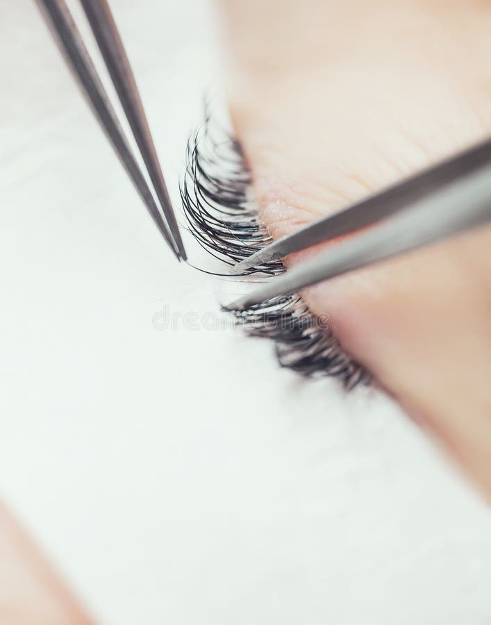 Traditional Eyelash Extensions. Selective Focus. Toned. Makeup Close-up ...
