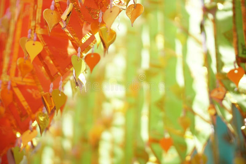 Traditional Fabric Flag Decorating Hanging in Temple Stock Image ...