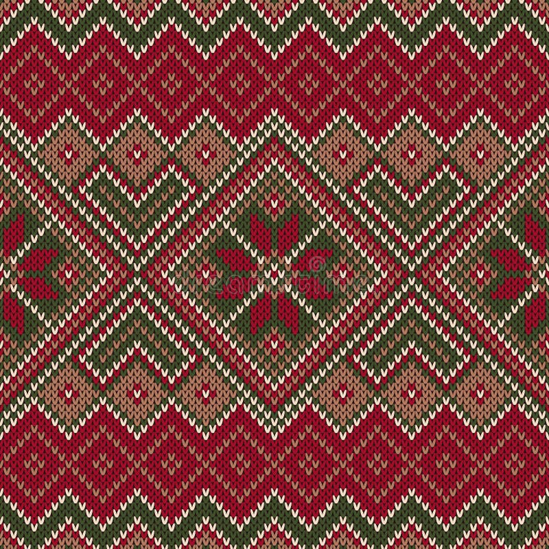Traditional Fair Isle Style Seamless Knitted Pattern. Christmas Stock ...