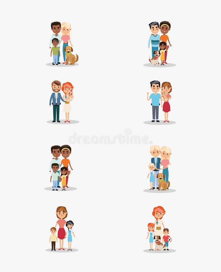 Traditional family image stock vector. Illustration of smiling - 135009892