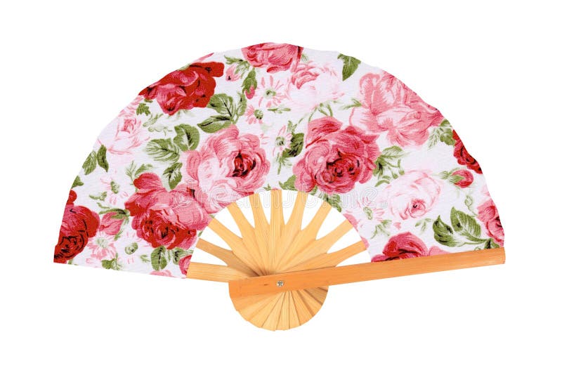 Traditional Fan, Colorful Fan, Isolated on White Stock Photo - Image of ...