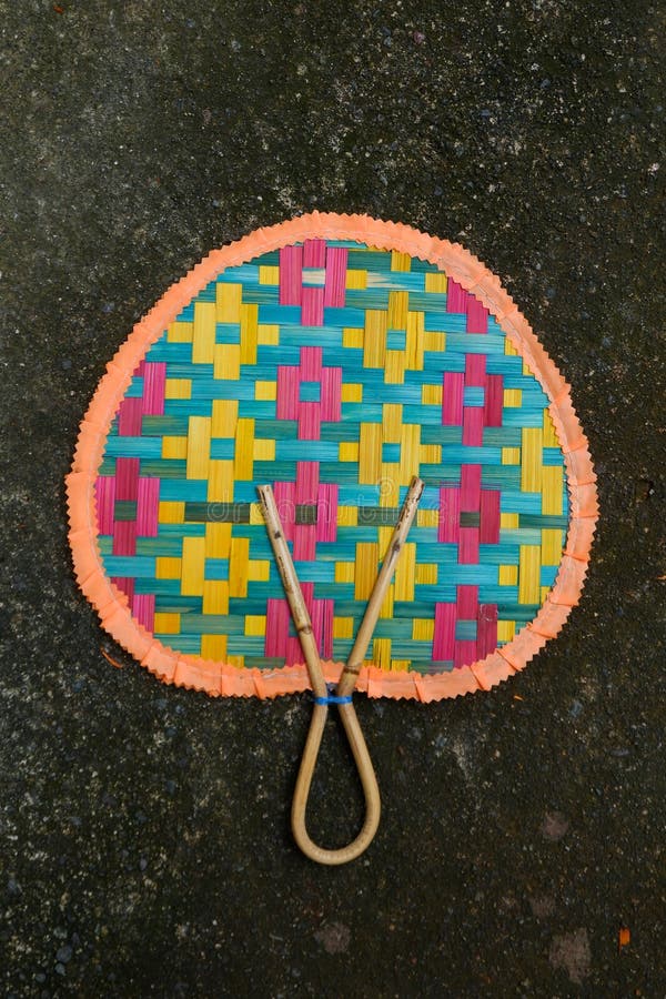 Traditional Fan Made from Woven Bamboo Stock Photo - Image of blow ...