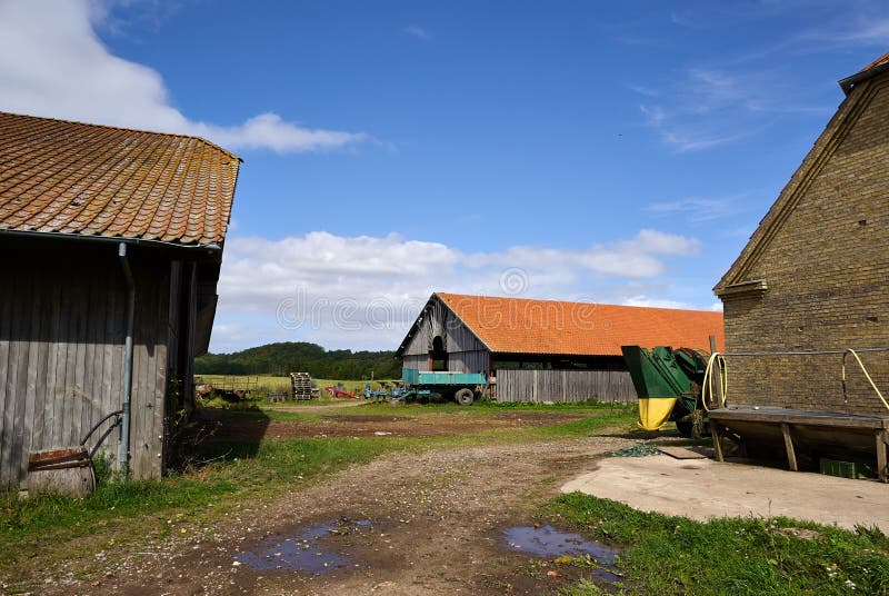 Traditional Farm Yard and Barns Stock Photo - Image of agricultural ...