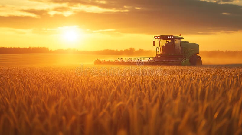 Traditional Farming at Sunset Stock Illustration - Illustration of ...