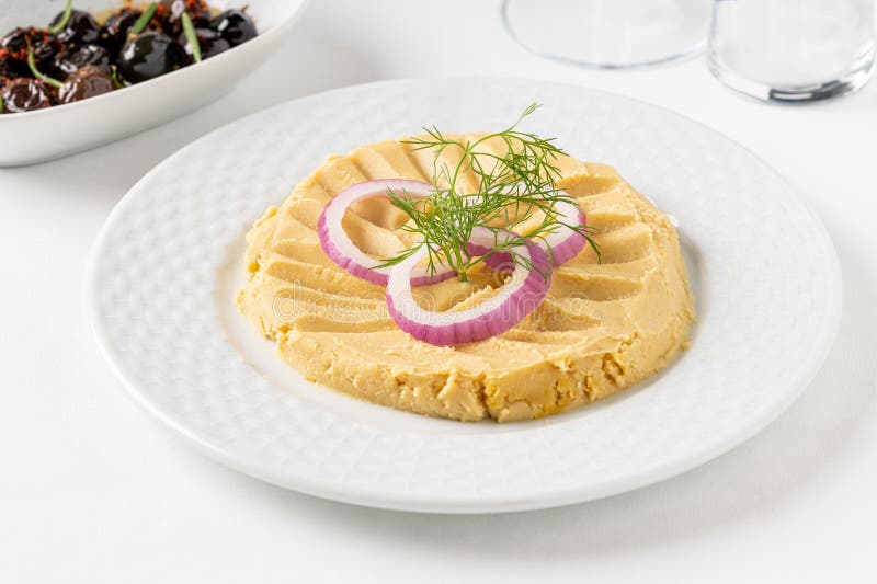 Traditional Fava with Dill and Onions. Mashed Broad Beans Fava ...