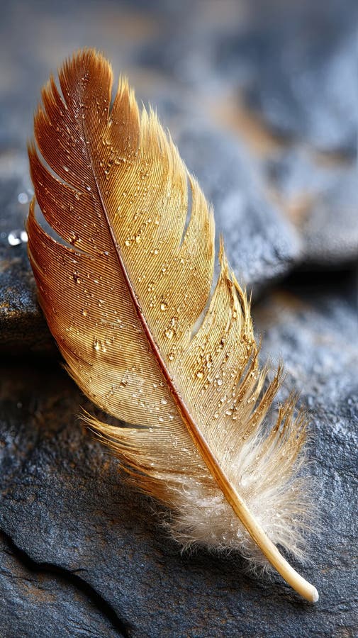 Traditional Feathered Adornment Displayed on Dark Slate Background ...