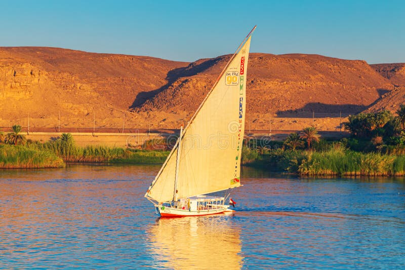 Traditional Felucca Boat on the Nile River Editorial Stock Image ...