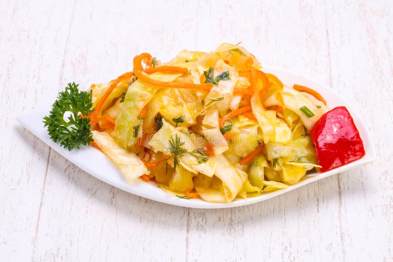 Traditional Fermented Cabbage Stock Image - Image of vegetarian ...