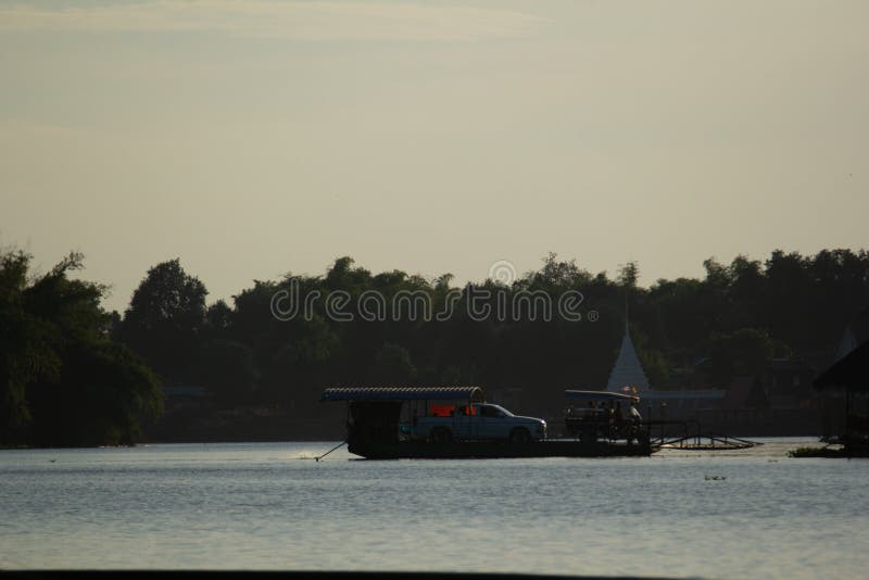 Traditional Ferry Bridge Crossing the River Stock Image - Image of ...