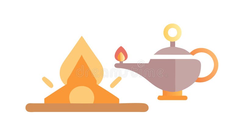 Traditional Fire Lamp, Cultural Light Source, Vector Design Generative ...