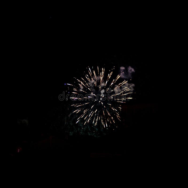 Traditional Fireworks Exploding on a Black Dark Sky Stock Photo - Image ...