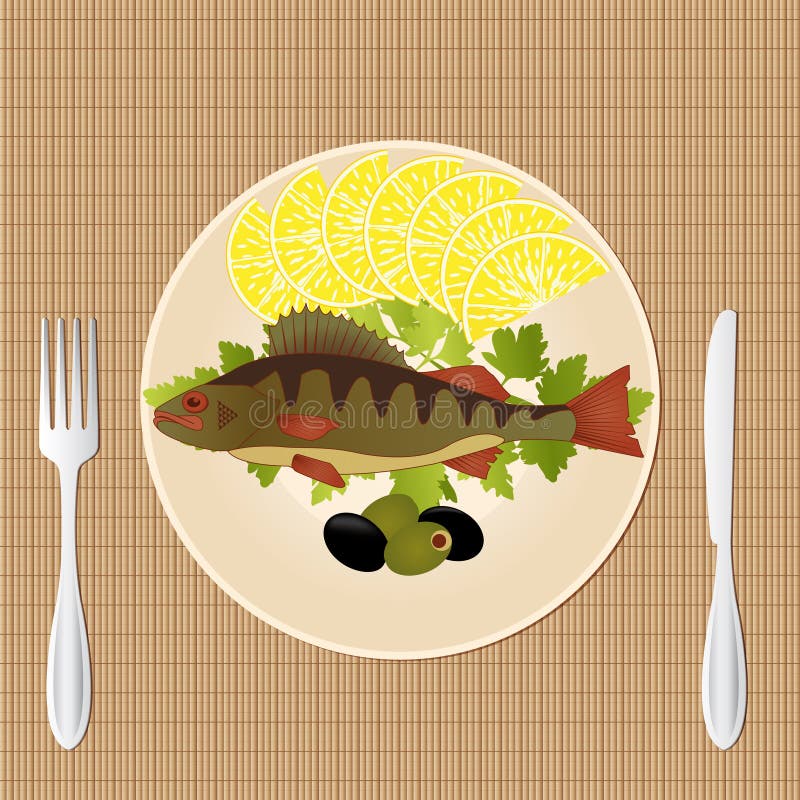 Traditional fish food stock vector. Illustration of nature - 19234193