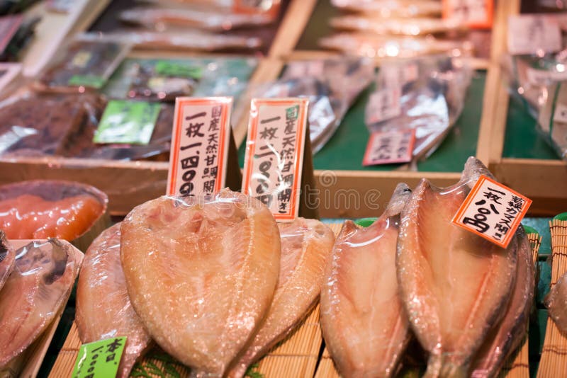 Traditional Fish Market in Japan. Stock Photo - Image of protein, catch ...