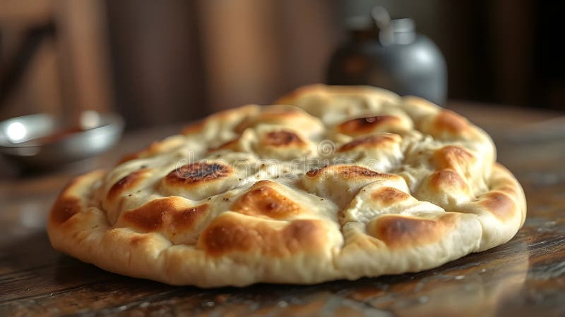 Traditional Flat Bread Top View, Naan Bread Stock Illustration ...