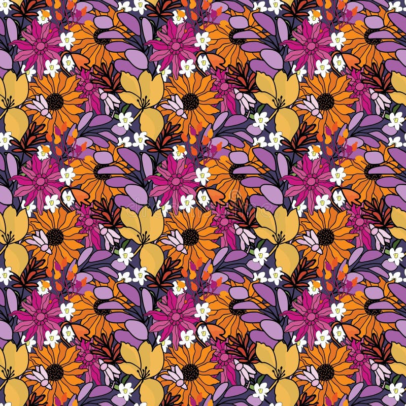 Traditional Floral Pattern Artistic Texture Flower Wallpaper Art Stock ...