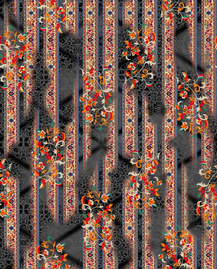 Abstract Colorful Block Print Pattern Stock Photo - Image of elements ...