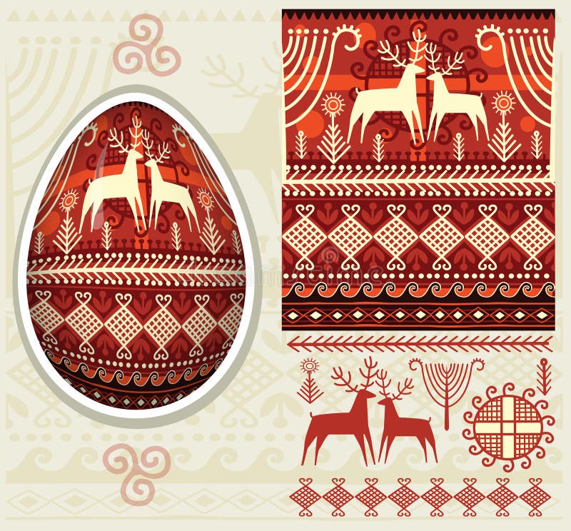 Traditional Folk Ornament for Easter Eggs Stock Vector - Illustration ...