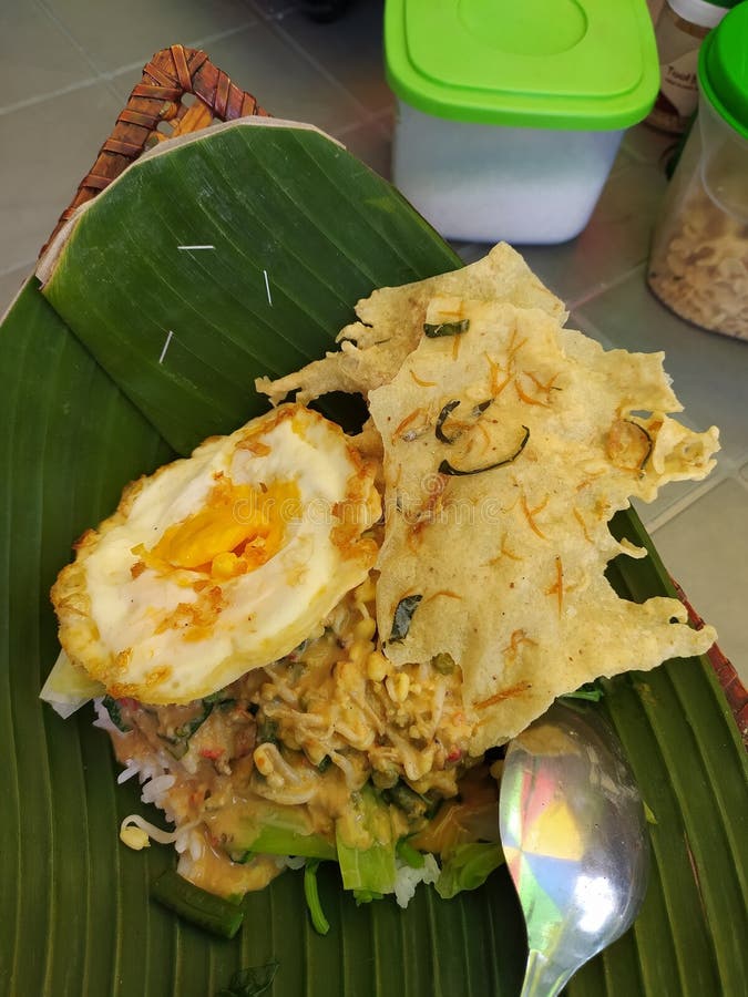 Traditional Food, Egg Pecel Rice Stock Photo - Image of traditional ...