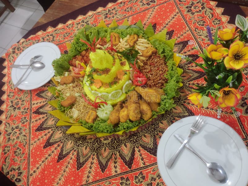 Traditional Food from Java & X22;Tumpeng& X22; Stock Image - Image of ...