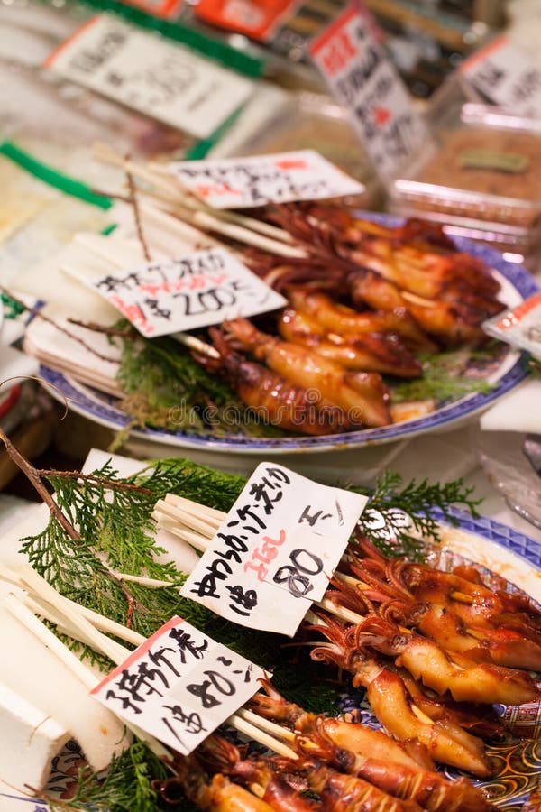 Traditional Food Market in Japan. Stock Photo - Image of people, asia ...