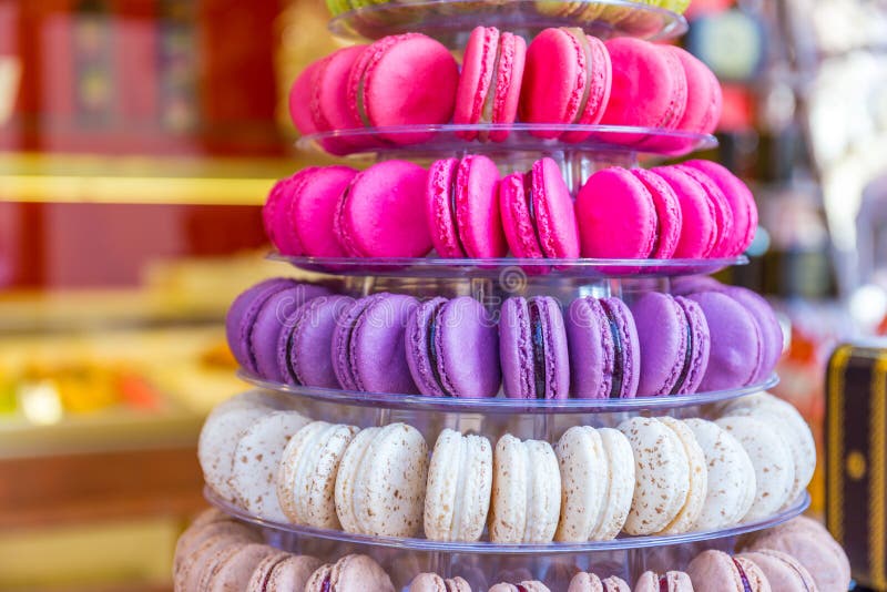 Traditional French Colors Macarons Closeup Stock Image - Image of ...