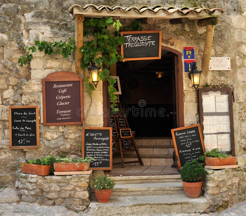 Traditional French Restaurant Stock Image - Image of traditional, menu ...