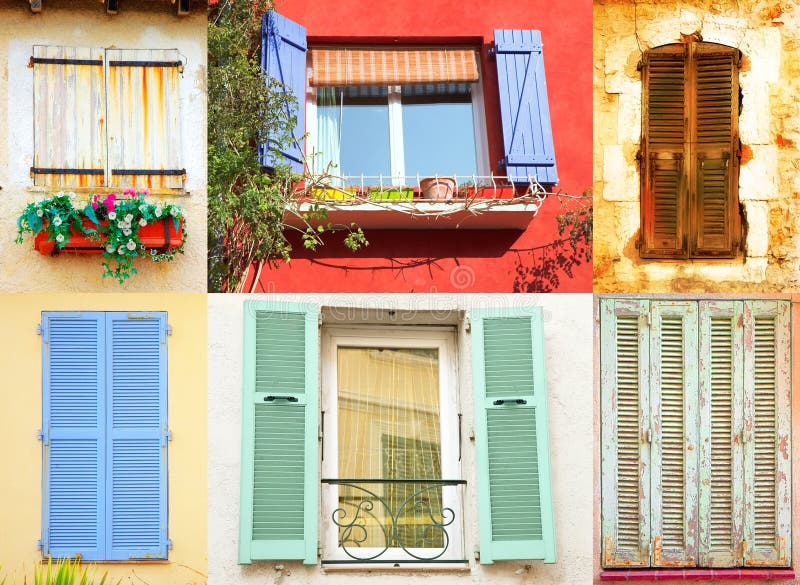 Traditional French windows stock photo. Image of houses - 2523906
