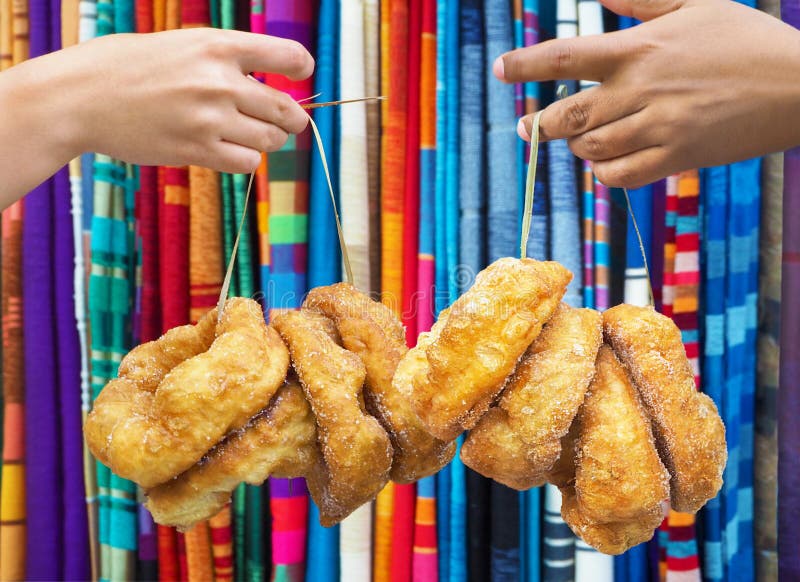 Hand Holding Traditional Fresh Baked Donuts in Morocco Stock Photo ...