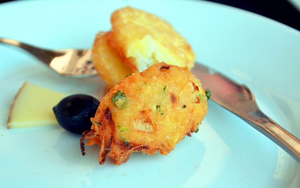 Traditional Fried Spanish Fish Cod Croquettes. Stock Photo - Image of ...