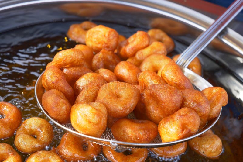 Traditional Fried Sweets Lokma in Sugar Syrup Stock Photo - Image of ...