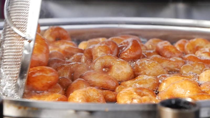 Traditional Fried Sweets Lokma in Sugar Syrup Stock Footage - Video of ...