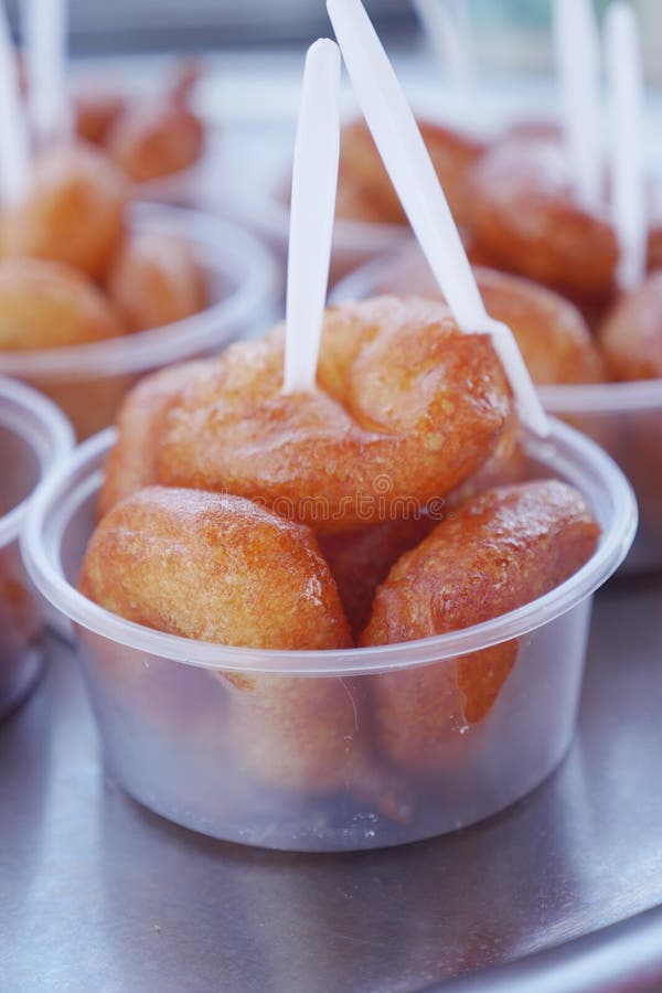 Traditional Fried Sweets Lokma in Sugar Syrup Stock Photo - Image of ...